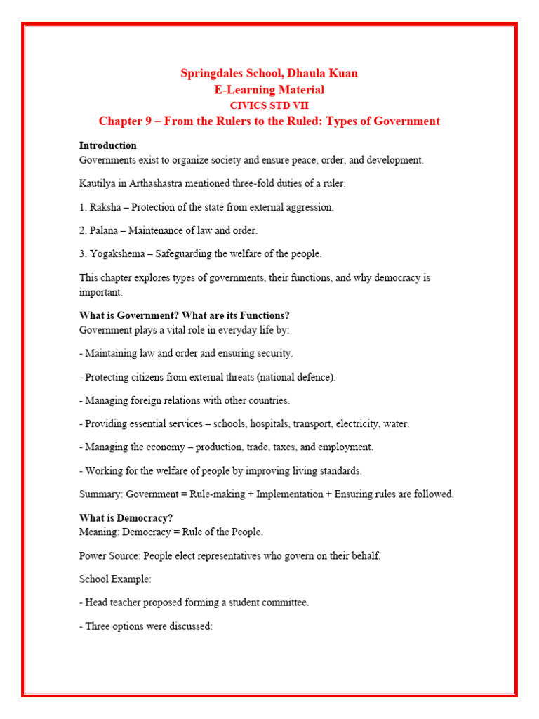 E-Learning Material STD VII CIVICS Ch-9 From the Rulers to the Ruled ...