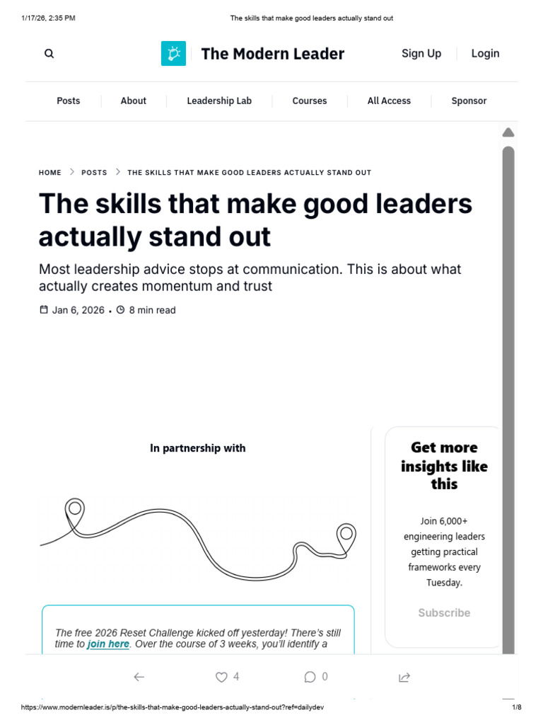 The Skills That Make Good Leaders Actually Stand Out | PDF