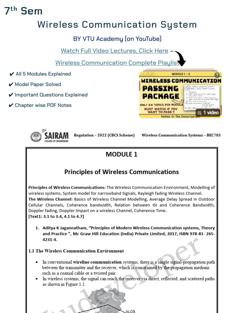 WCS Mod 1 | PDF | Bandwidth (Signal Processing) | Doppler Effect
