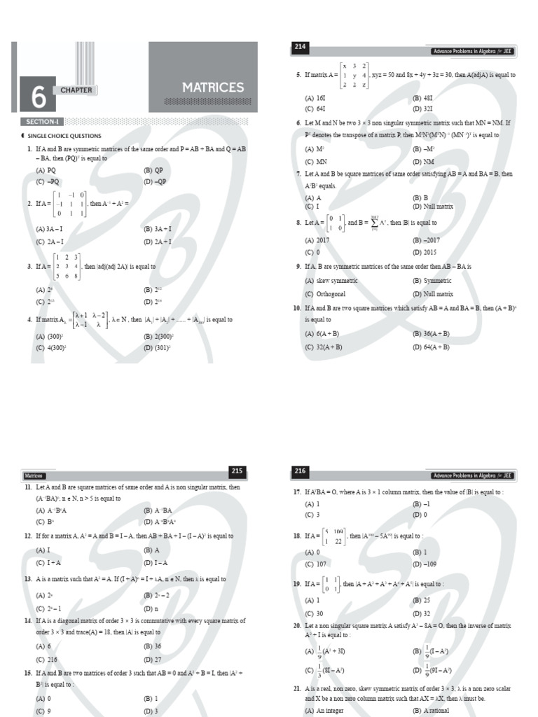 Matrices Yello Book | PDF | Matrix (Mathematics) | Mathematical Analysis