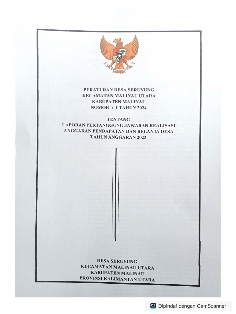 Perdes Seruyung Nomor 1 Tahun 2024 Tentang Laporan Pertanggungjawaban ...