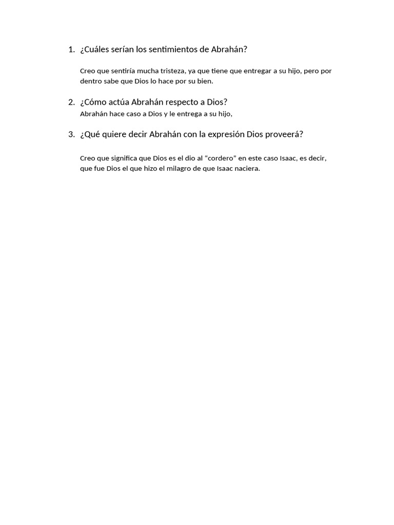 Sentimientos y Fe de Abrahán en la Biblia | PDF