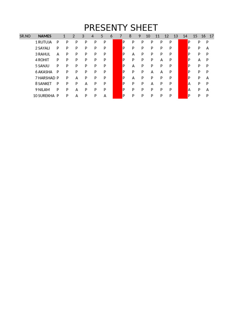 Attendance Record Summary | PDF