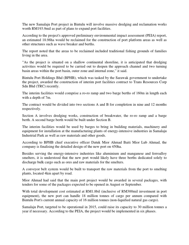 Samalaju Port | Download Free PDF | Port | Industries