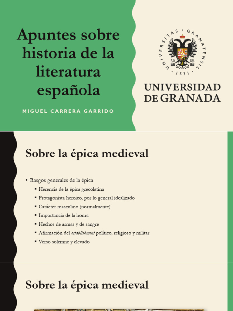 Historia de la épica medieval española | PDF | Poesía épica