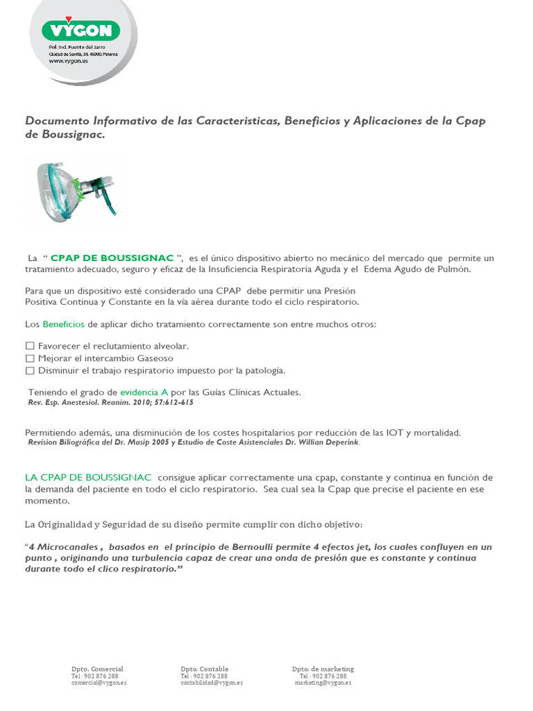 CPAP Boussignac: Eficacia y Beneficios | PDF | Sistema respiratorio ...