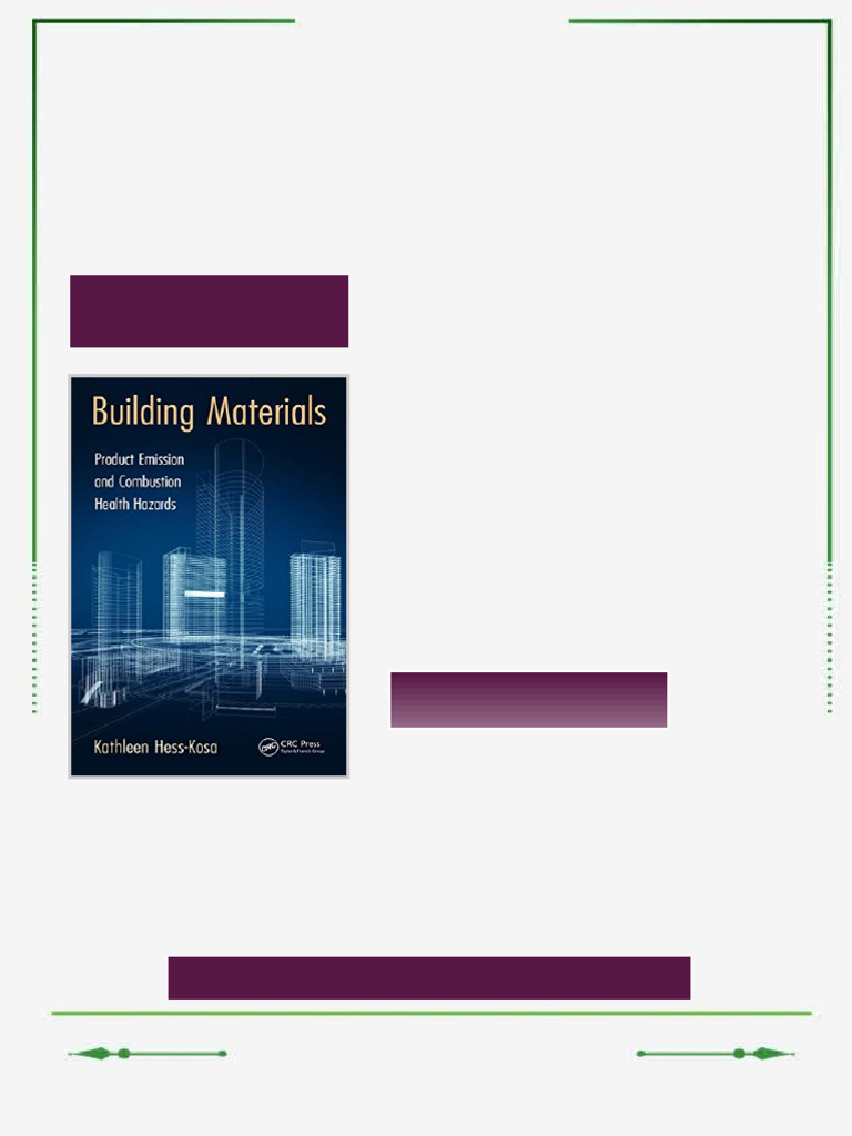 Building Materials Product Emission and Combustion Health Hazards 1st ...