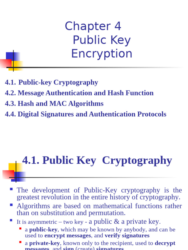 Chapter 4 - Public Key Encryption | PDF | Public Key Cryptography | Cryptography