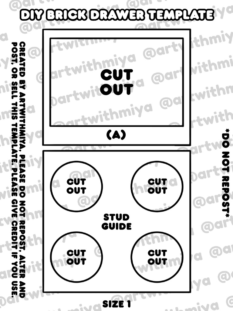 DIY Stackable Brick Drawer Template (Size 1) | PDF