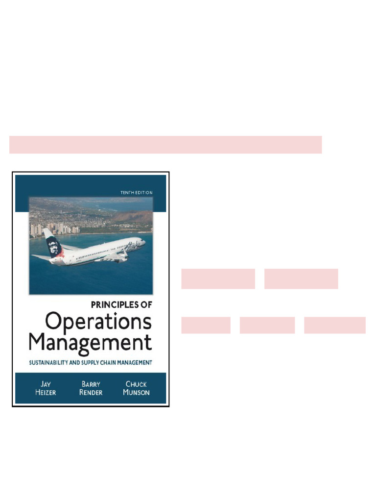 Solution Manual for Principles of Operations Management 10th Edition ...