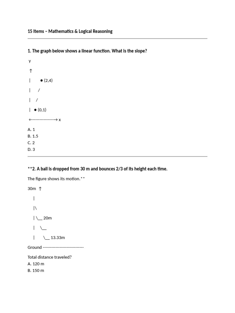 15 Items Ustet Review | PDF | Trigonometric Functions | Tangent