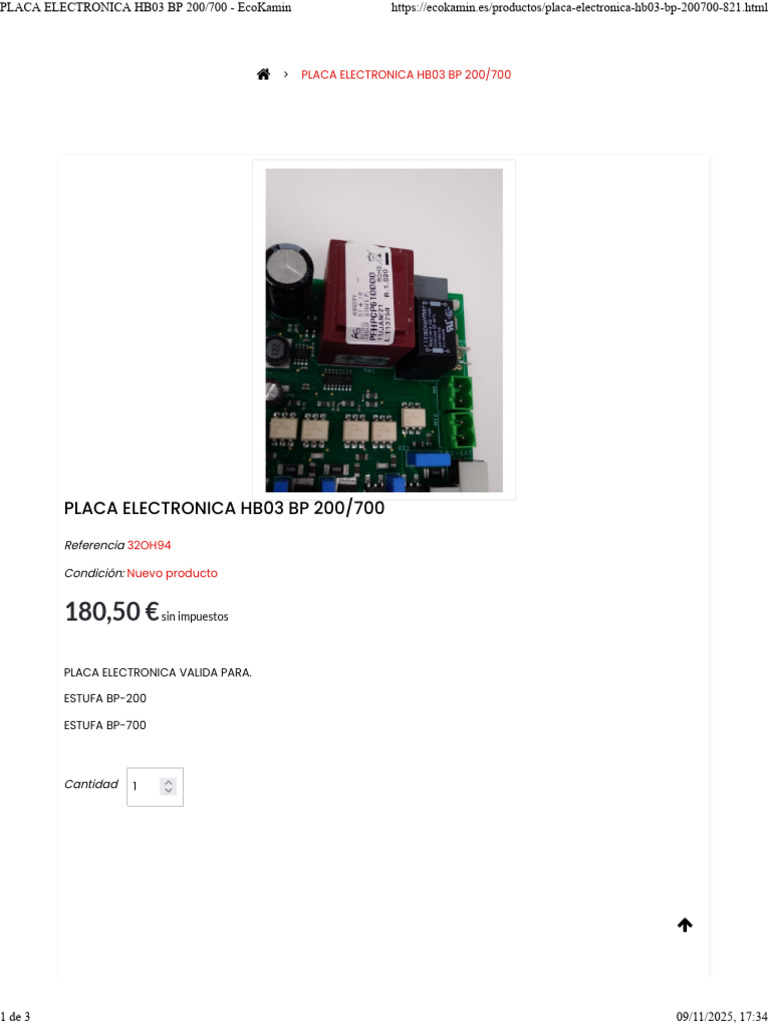 Placa Electronica Hb03 Bp 200_700 - Ecokamin | PDF