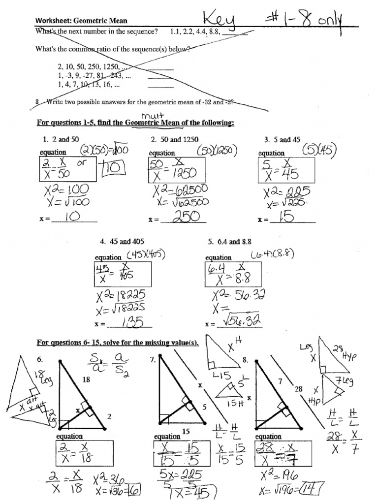 8 Key HW Geo Mean and Rt Tri Prop | PDF