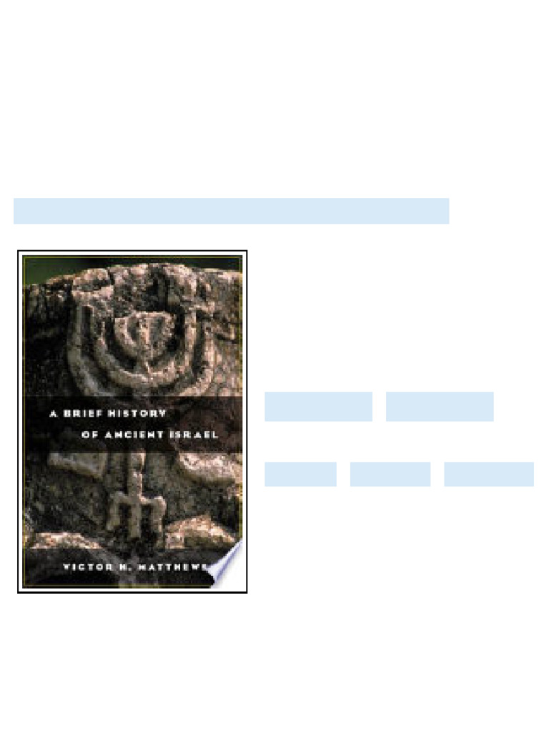A Brief History of Ancient Israel 1 Edition Victor Harold Matthews ...