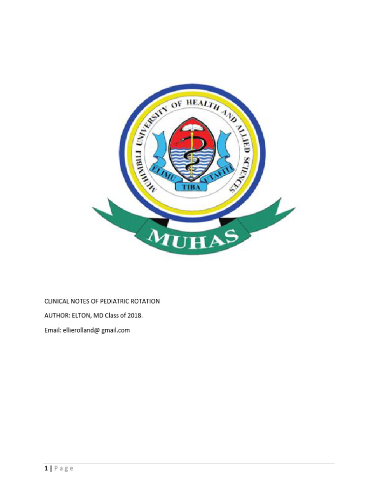 MUHAS - pediatric rotation for medical student | PDF | Hemoglobin | Red ...