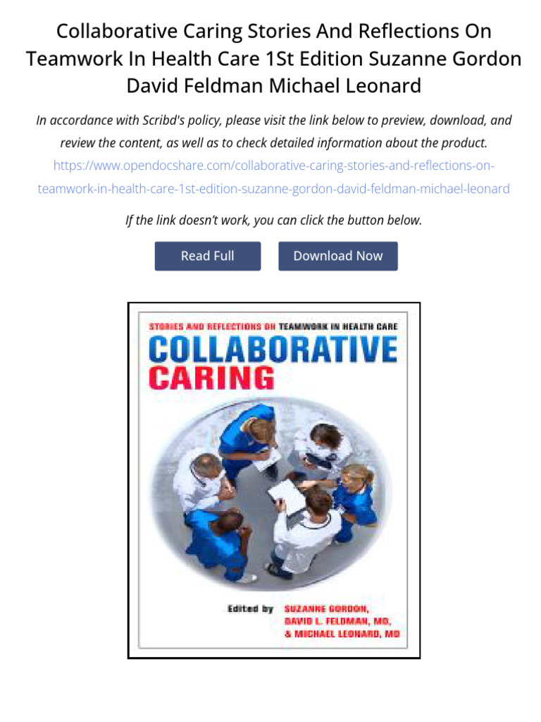 Collaborative Caring Stories And Reflections On Teamwork In Health Care ...