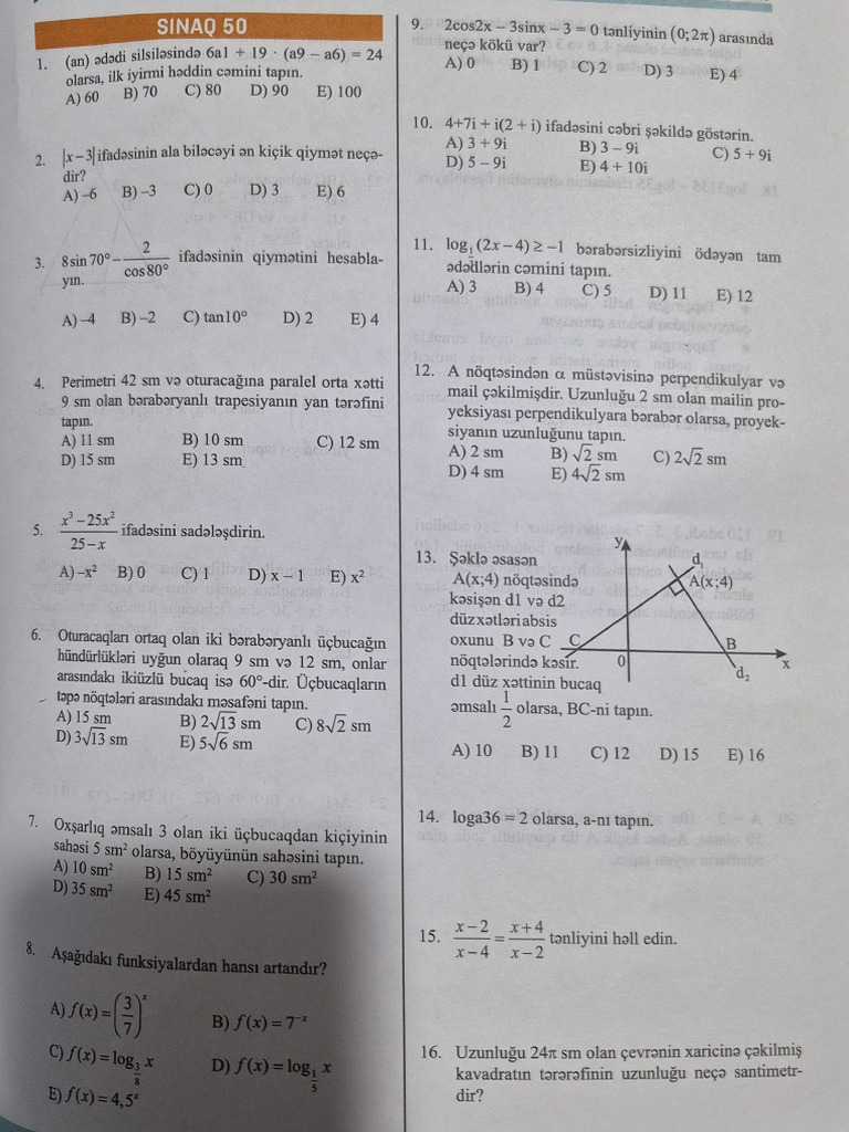 Mathematics Exam Question | PDF