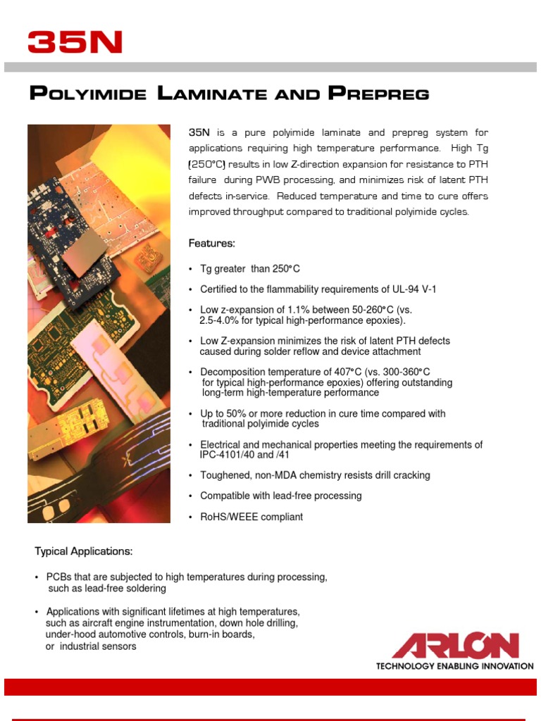 High-Temp Polyimide Laminate 35N | PDF | Technology & Engineering