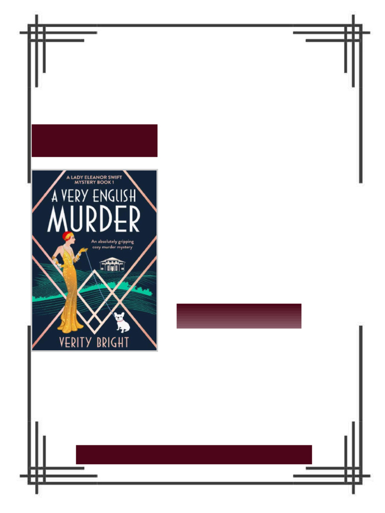 A Very English Murder - Eleanor Swift Cozy Mystery 1 Verity Bright Et ...