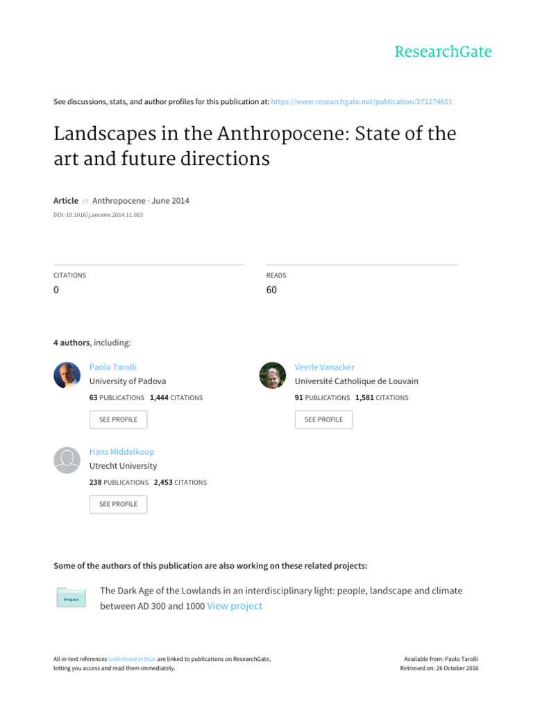 Landscapes in the Anthropocene Review | PDF | Soil | Landscape