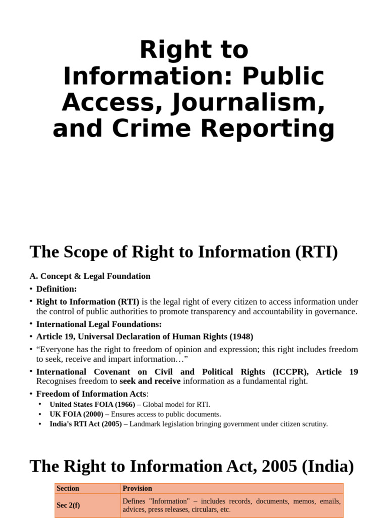 Understanding Right to Information Laws | PDF | Freedom Of Information ...