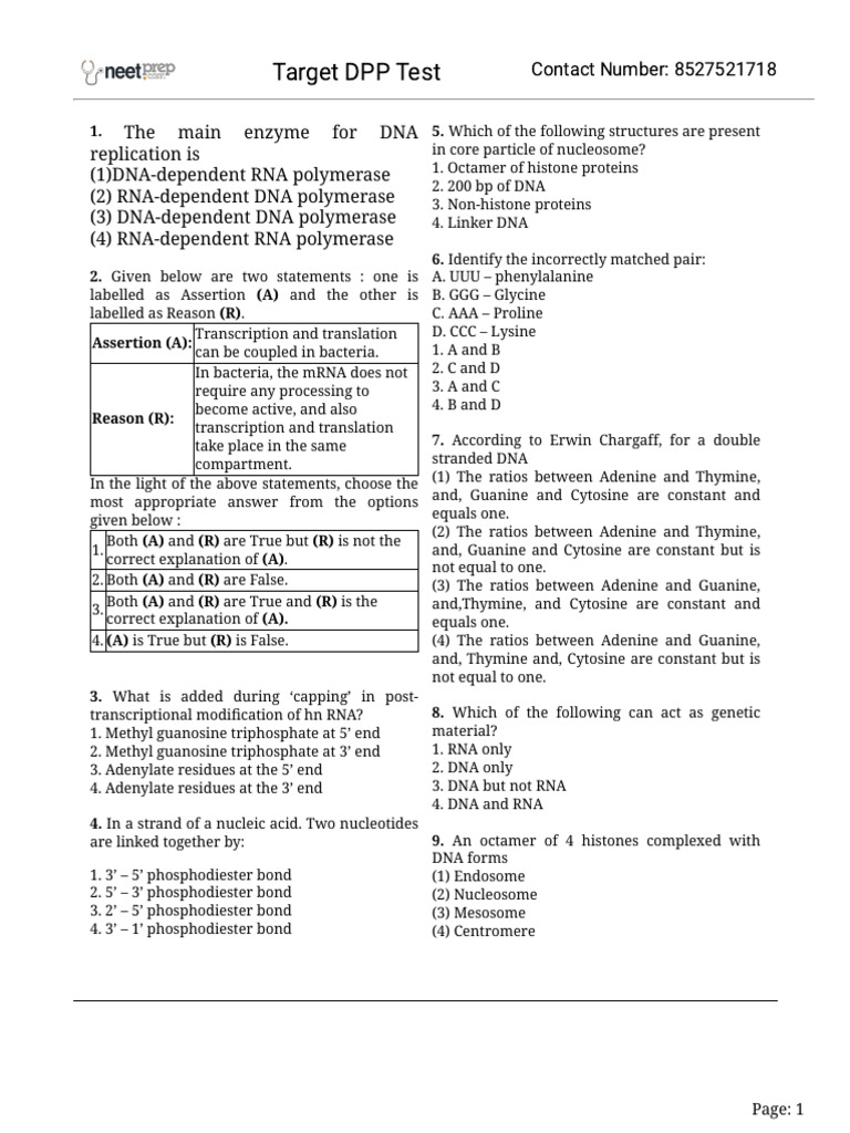mol bio (1) | PDF | Dna | Rna