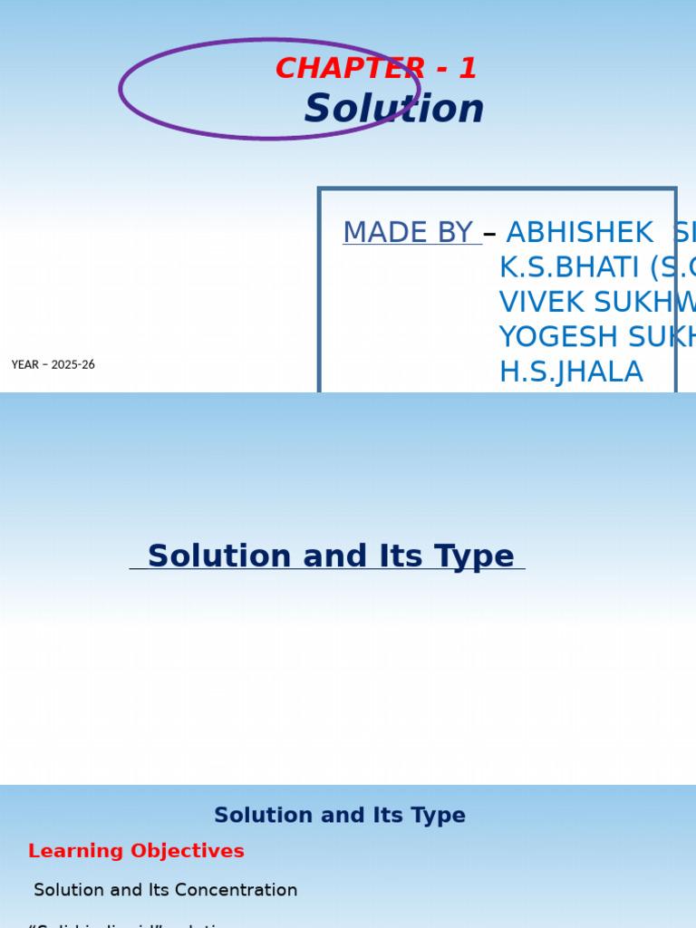 Class Xii Chapter Solutions | PDF | Solubility | Concentration