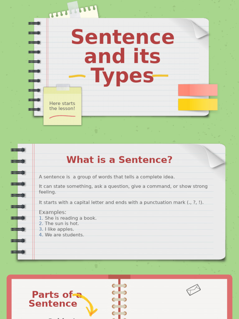 Sentence and Its Types | PDF | Sentence (Linguistics) | Subject (Grammar)