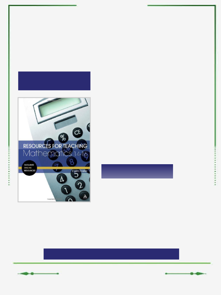 Resources for Teaching Mathematics 14 16 Colin Foster ebook no-delay ...