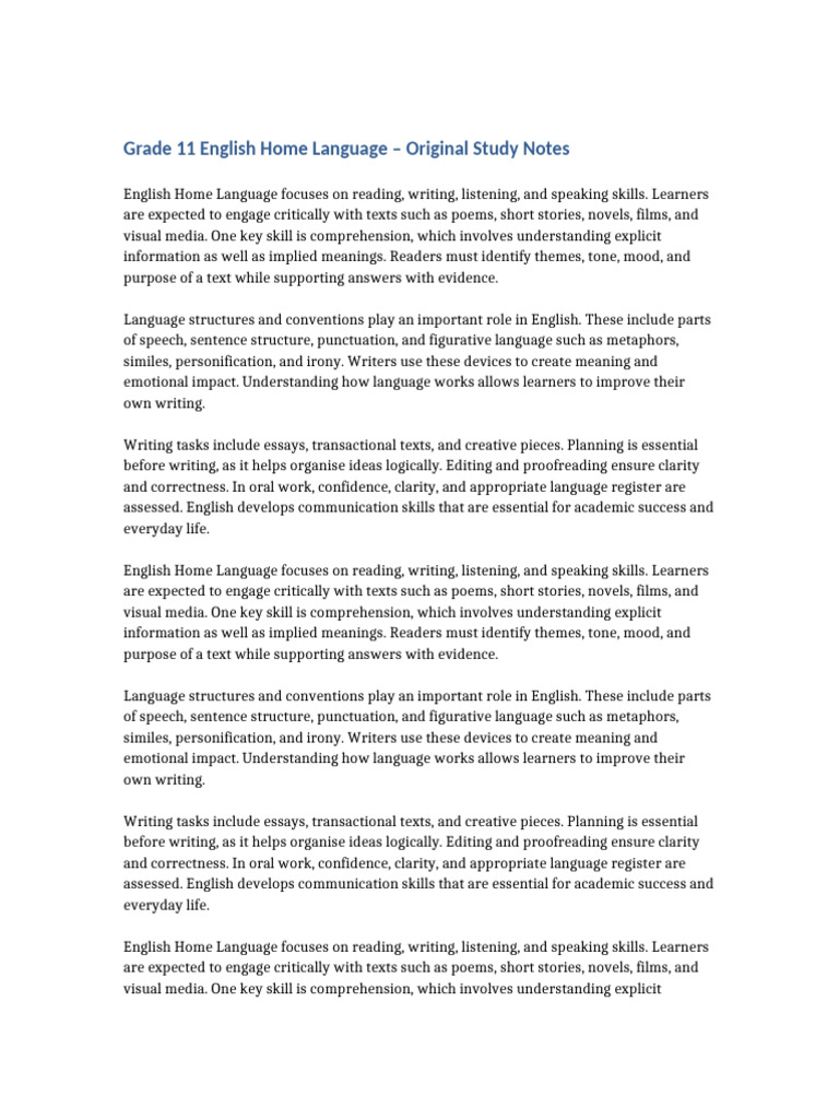 Grade 11 English 2700 | PDF | Reading Comprehension | Editing