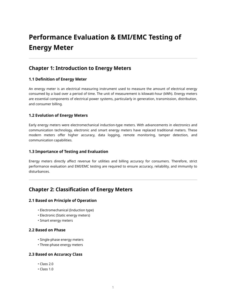 Energy Meter Testing & Evaluation Guide | PDF | Electromagnetic ...