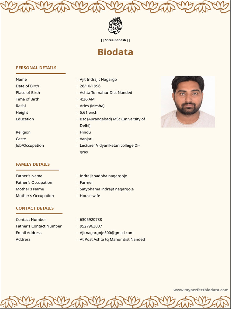 Biodata | PDF