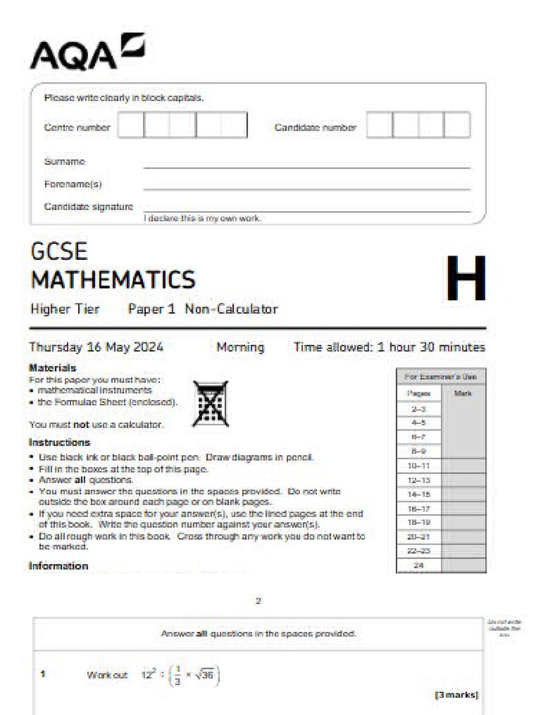 Maths Paper 1 2024 | PDF