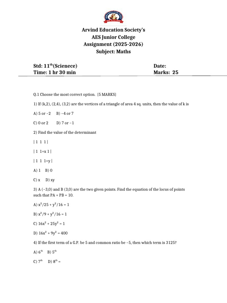 Maths Assignment 1 | PDF