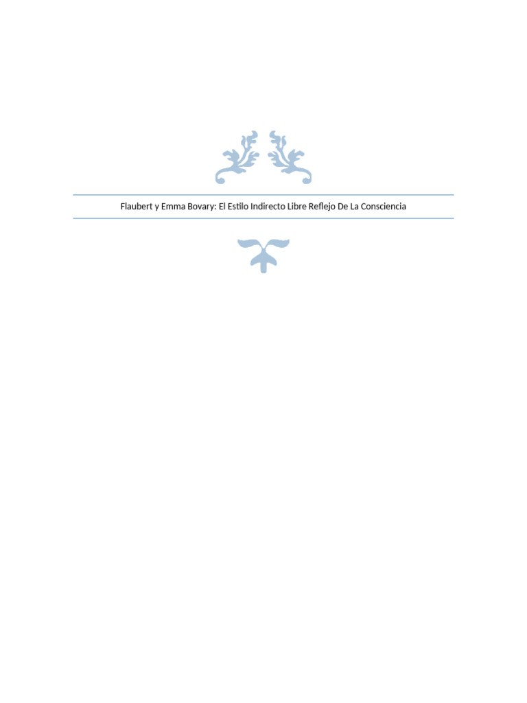 FLAUBERT Y EMMA BOVARY- EL ESTILO INDIRECTO LIBRE REFLEJO DE LA CONSCIENCIA | PDF | Gustave ...