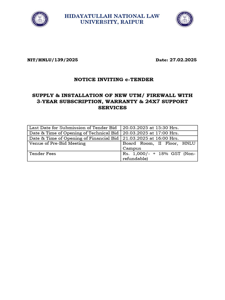 Tender Document for Firewall | PDF | Transport Layer Security | Computing