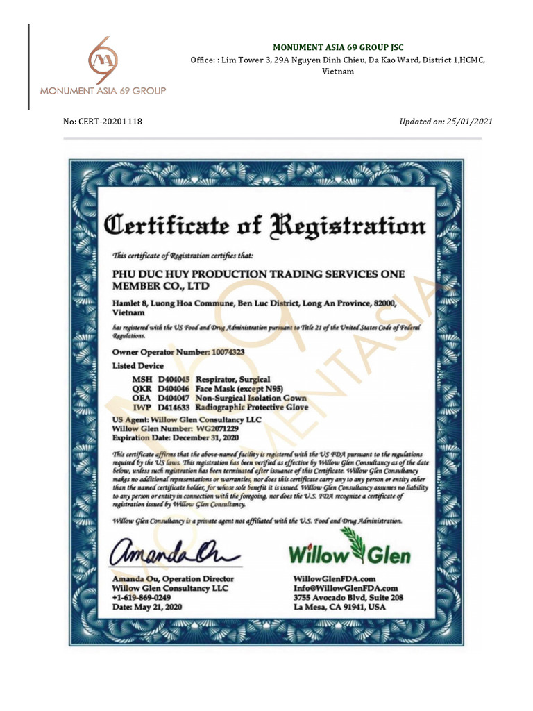 CERTIFICATES MA69 MAR | PDF