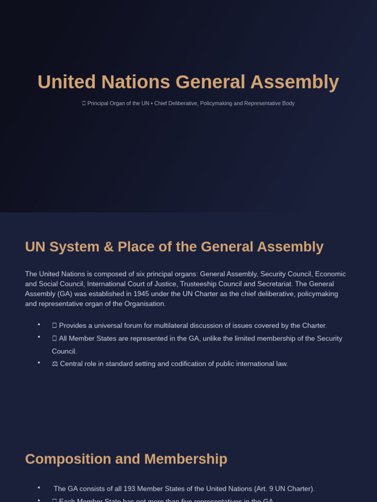 Overview of the UN General Assembly | PDF | United Nations General ...
