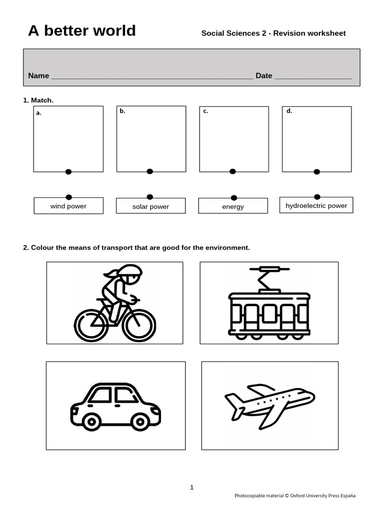 Better World Rev Worksheet | PDF | Natural Environment