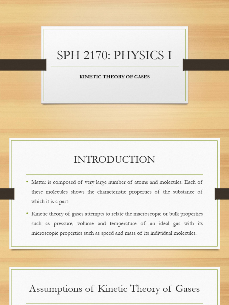 Kinetic Theory of Gases Explained | PDF | Gases | Temperature