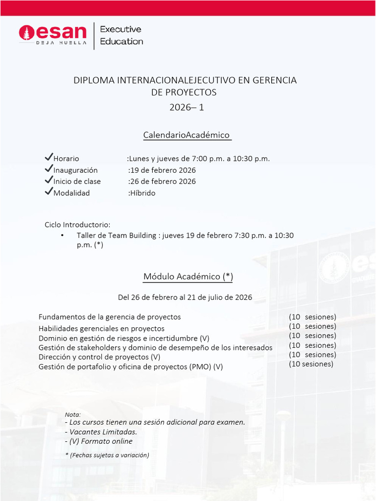 Horario Grupo 1 - DIE GP 2026 | PDF