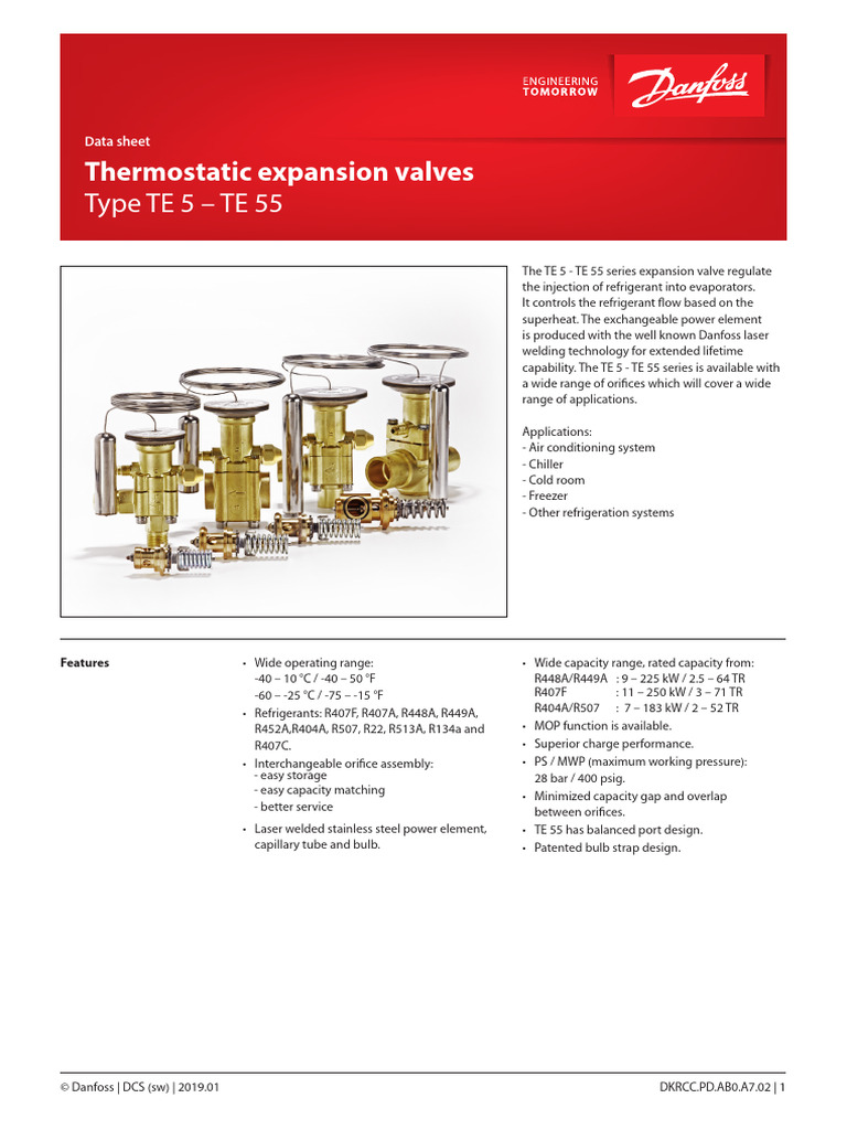 Type Te 5 – Te 55جدول دانفوس للاكسبنش | PDF | Cold | Continuum Mechanics