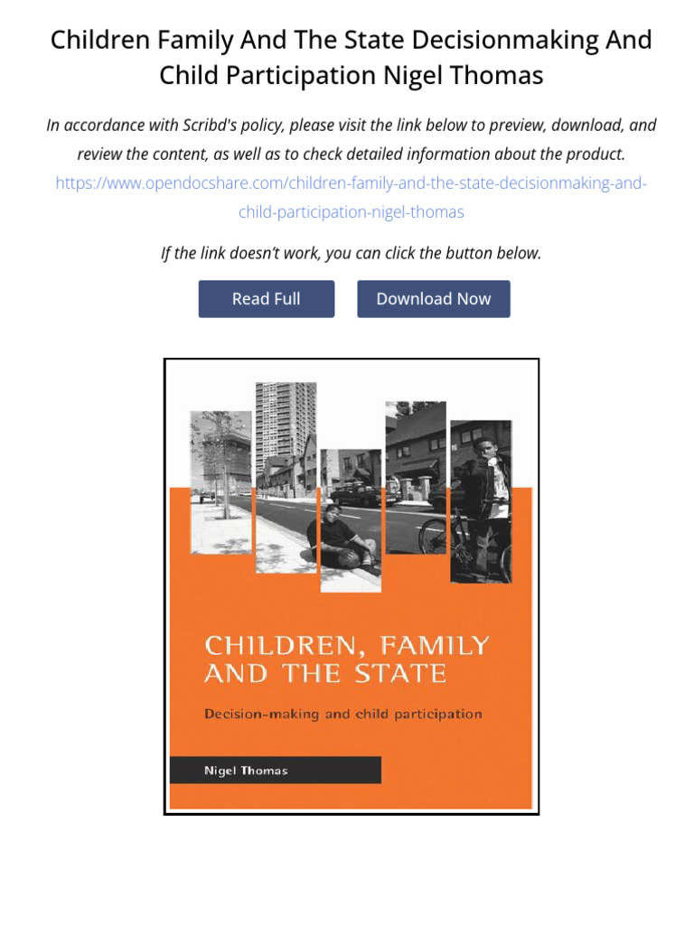 Children Family And The State Decisionmaking And Child Participation ...