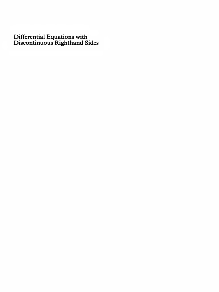 Discontinuous Right-Hand Side Equations | PDF | Integral | Continuous ...