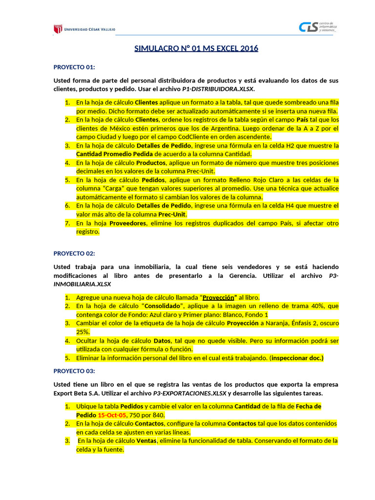 SIMULACRO | PDF | Hoja de cálculo | Microsoft Excel