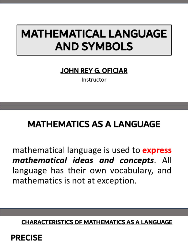 Module 2 Mathematical Language and Symbols | PDF | Numbers | Mathematics