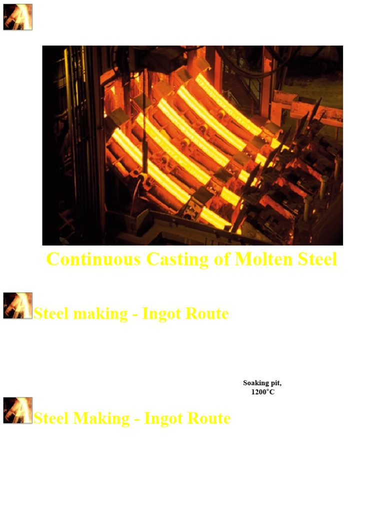Continuous Casting Process for Steel | PDF | Materials | Materials Science