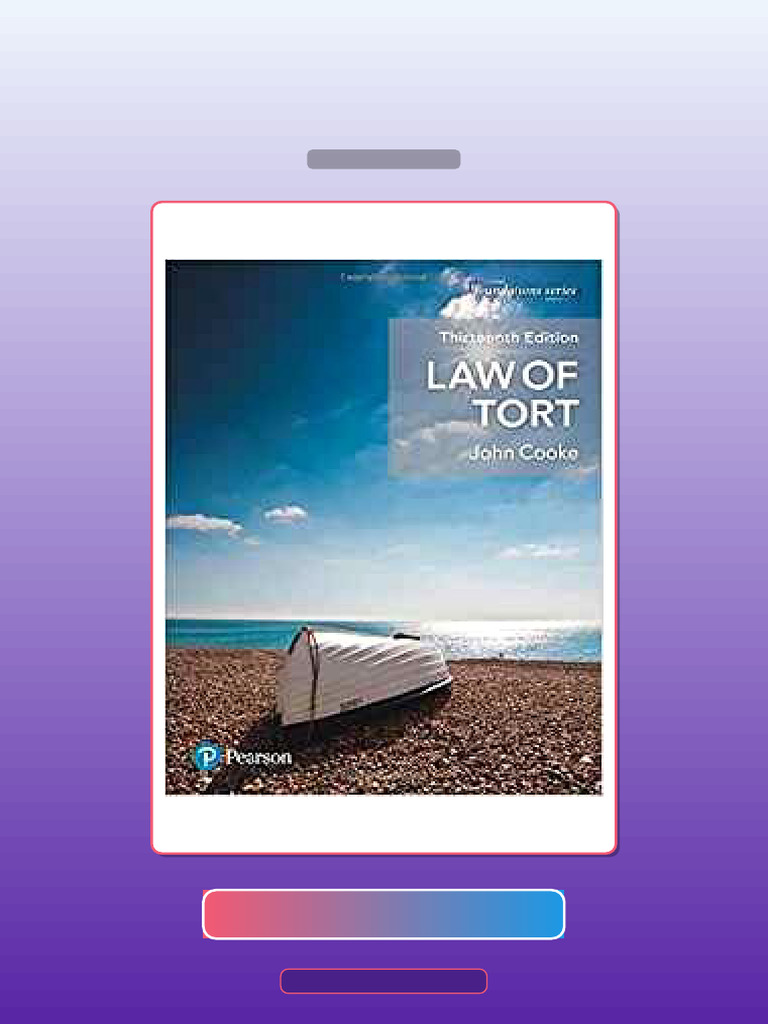 Test Bank for Law of Tort 13th Edition by John Cooke | PDF | Multiple ...
