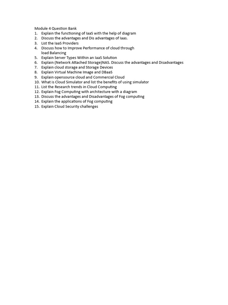 CSA2008 Cloud Module 4 Question Bank (1) | PDF