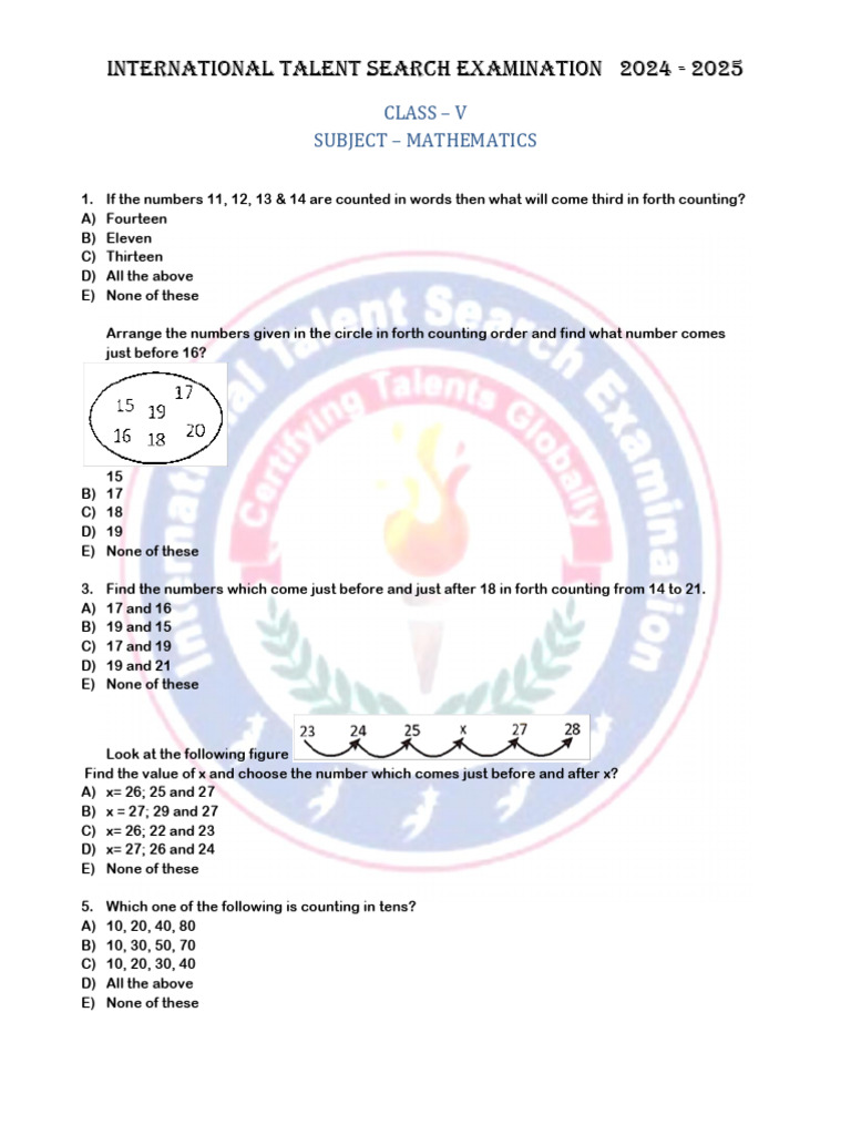 CLASS-V-SET-7-MATH | PDF | Mathematics